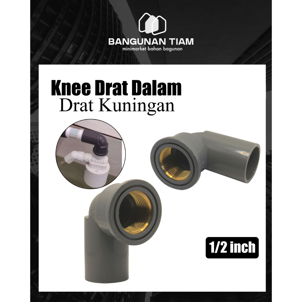 Jual KNEE DRAT DALAM KUNINGAN PASS KDD FAUCET ELBOW SOK 1/2" AW INCH | Shopee Indonesia