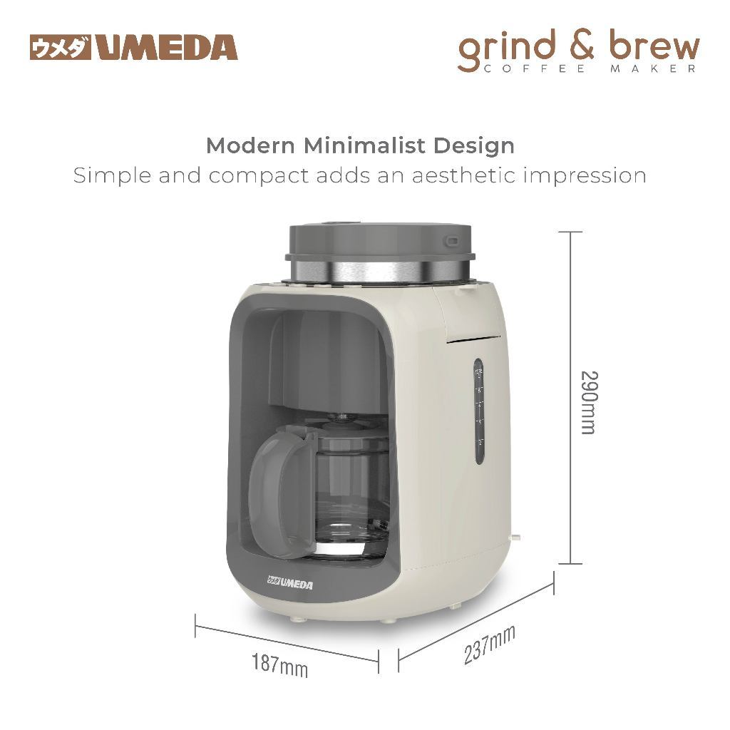 Jual Umeda Grind & Brew Mesin Kopi Otomatis 2in1 / Coffee Grinder ...