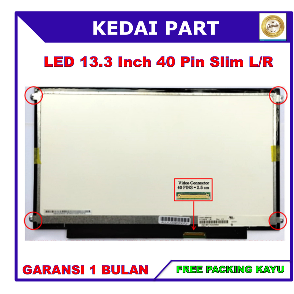 Jual LCD LED Fujitsu 13.3 13 Inch 40 Pin 40pin Slim HD Bracket Kuping ...