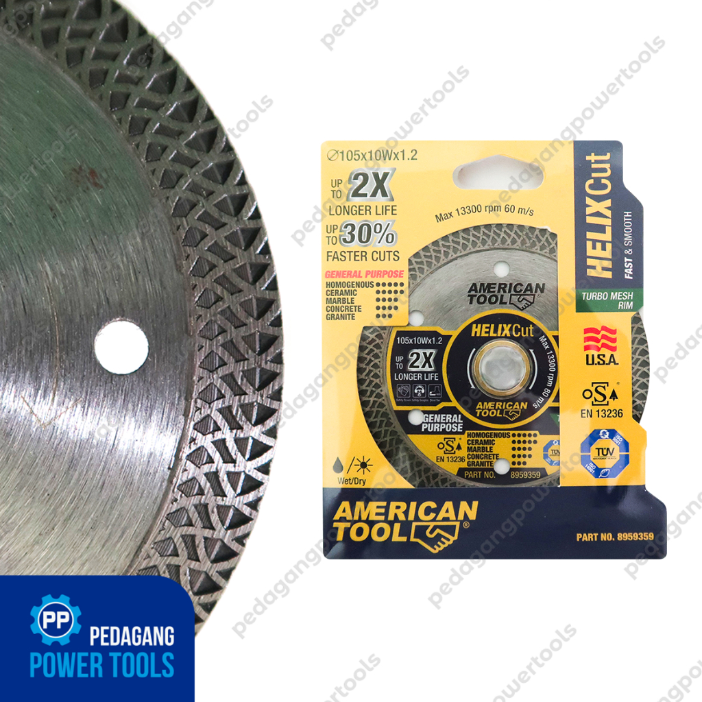 Jual AMERICAN TOOL 8959359 Helix Cut Diamond Wheel 4" Turbo Pisau ...