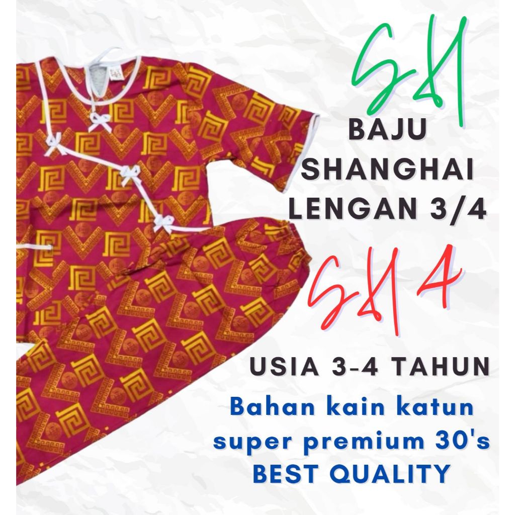 Jual Shanghai Batik Bagan Size No 4 Umur 3-4 Tahun Original Bagan ...