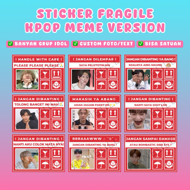 Jual Sticker Fragile Kpop Meme Custom Aespa Bts Blackpink Enhypen Exo