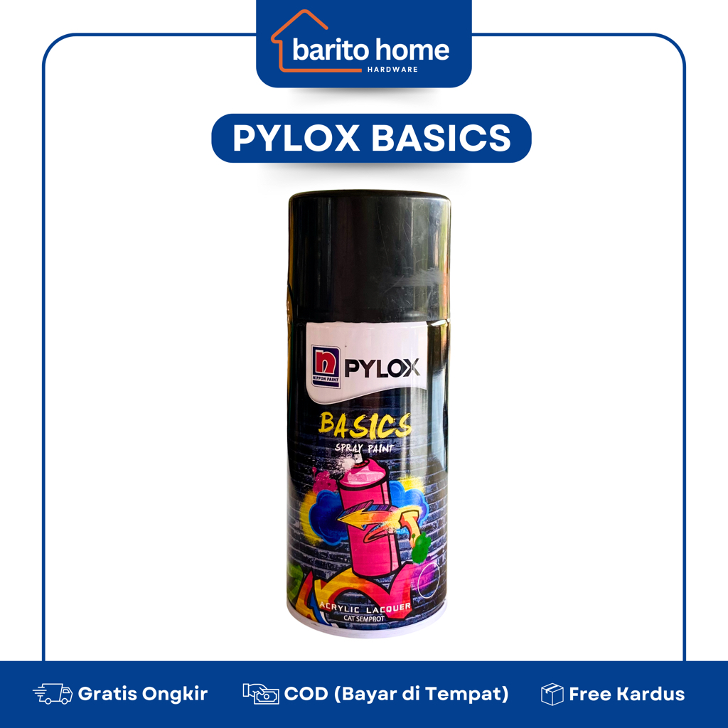 Jual Nippon Paint Pylox Basics Spray Paint 300 Cc PB101 Black & PB102 White Original / Acrylic ...