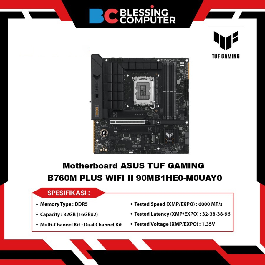 Jual Motherboard ASUS TUF GAMING B760M PLUS WIFI II | Shopee Indonesia