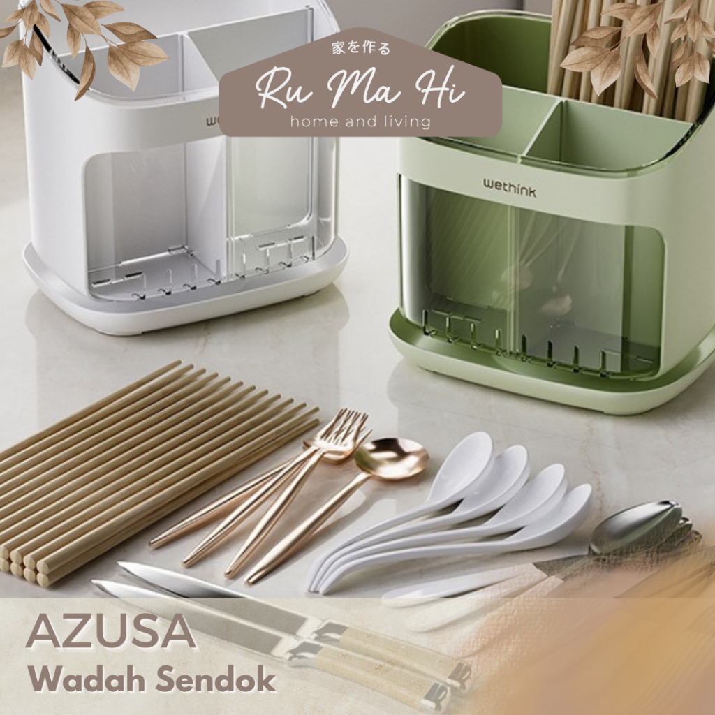 Jual RUMAHI - AZUSA Rak Sumpit Aesthetic Cutlery Rack Peralatan Makan ...