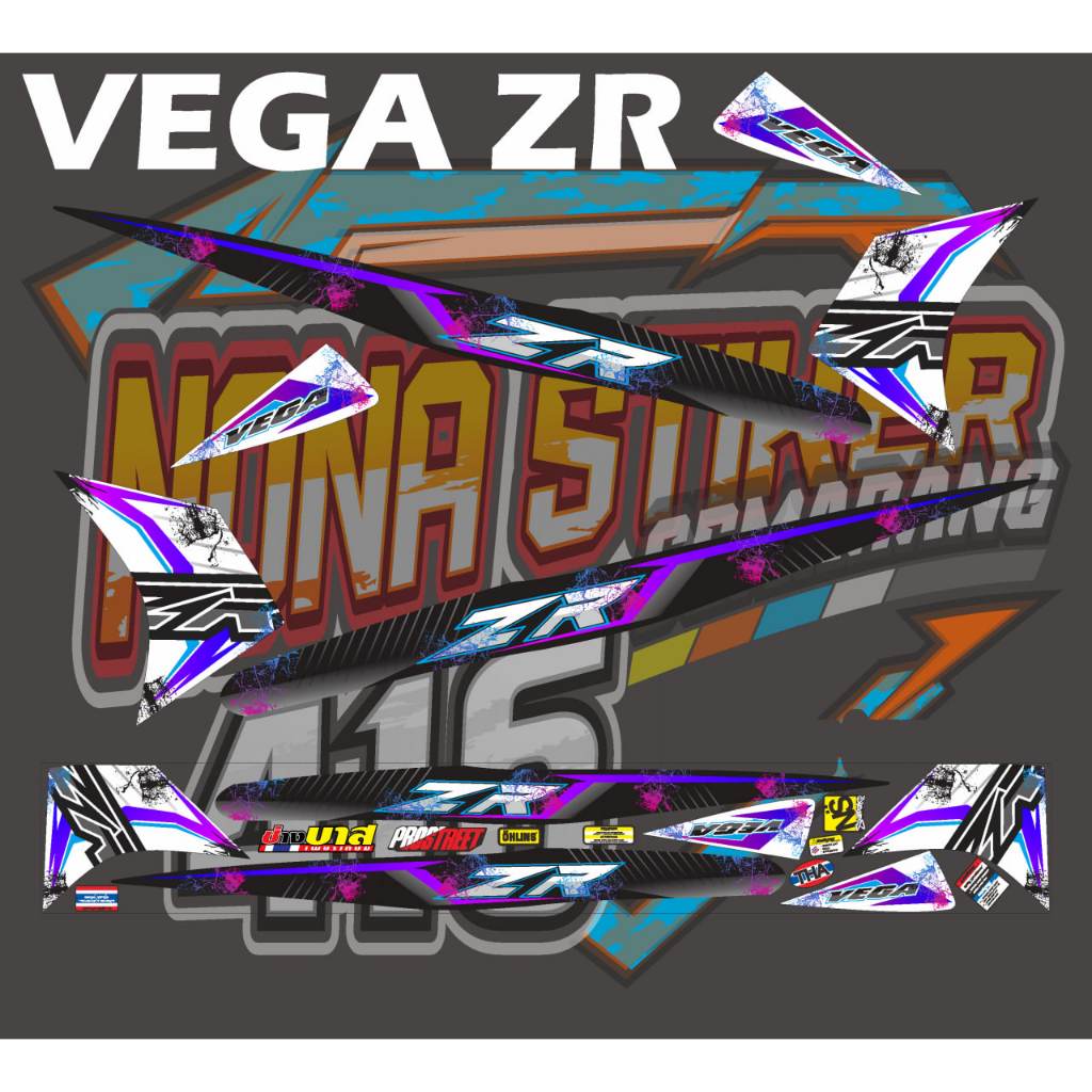 Jual Stiker Striping Decal Vega ZR Tahun 2009-2012 Grafis Pletek untuk ...