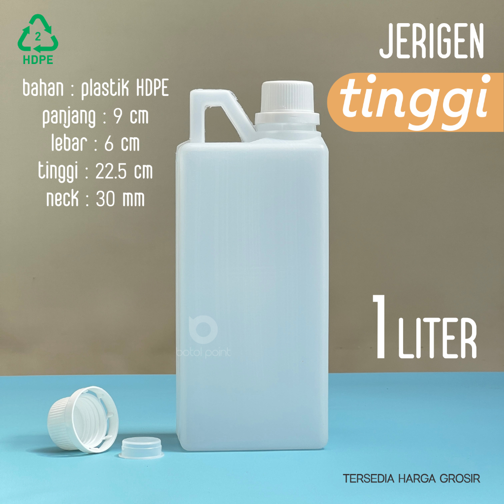 Jual JERIGEN 1 LITER TINGGI JERIGEN PLASTIK HDPE BARU PLASTIC JERRY CAN ...
