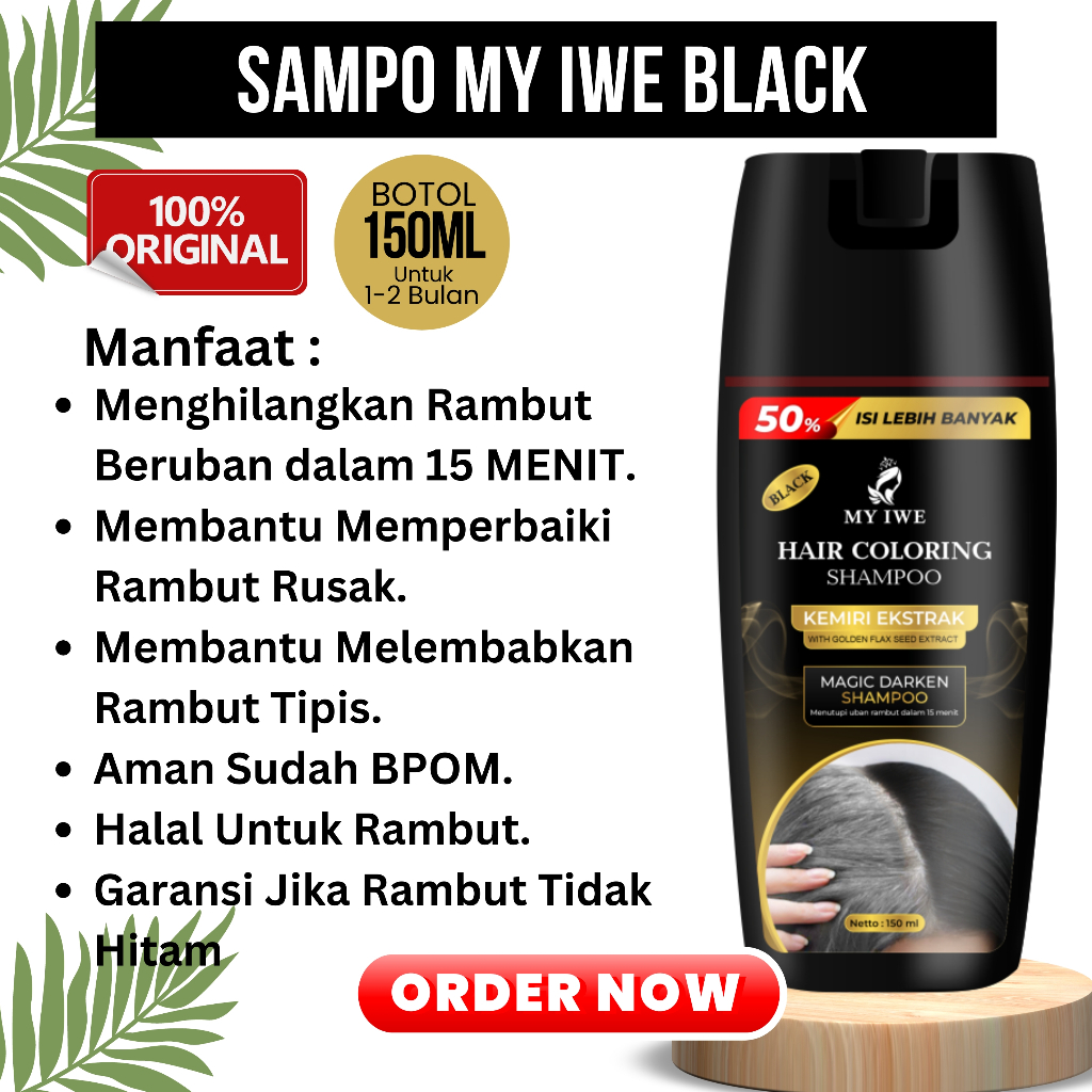 Jual My Iwe Hair Coloring Black Shampo Original Myiwe Sampo Penghitam ...