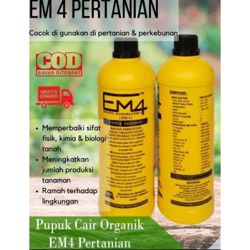 Jual Pupuk Organik EM4 pertanian Original 1Liter | Shopee Indonesia