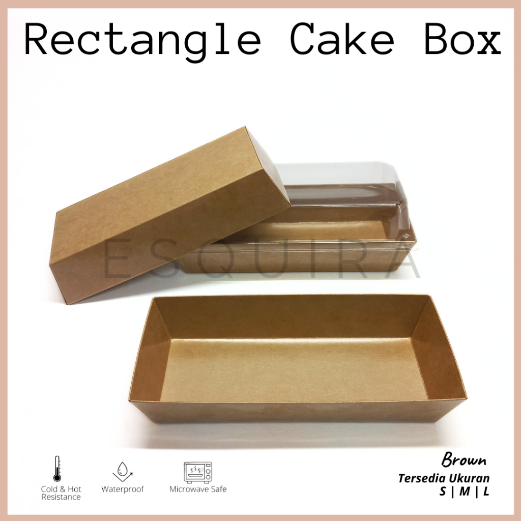 Jual Rectangle Paper Cake Box Tray + LID Clear 10 pcs | Shopee Indonesia