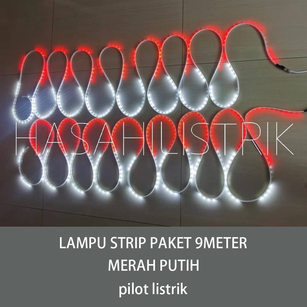 Jual LampuLED Strip Selang paket merah putih 3528 2835 220V + Adaptor ...