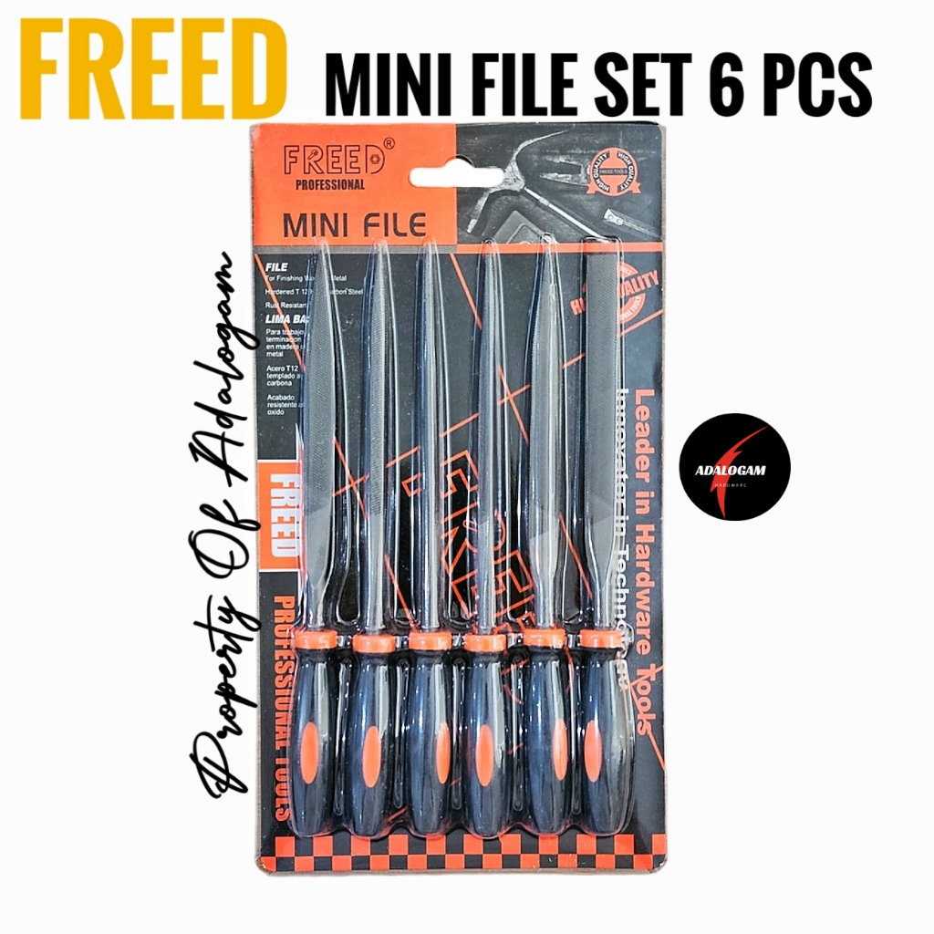 Jual FREED Kikir Besi Kayu 4 Inch Set 6 Pcs Blister Mini Files Gagang ...