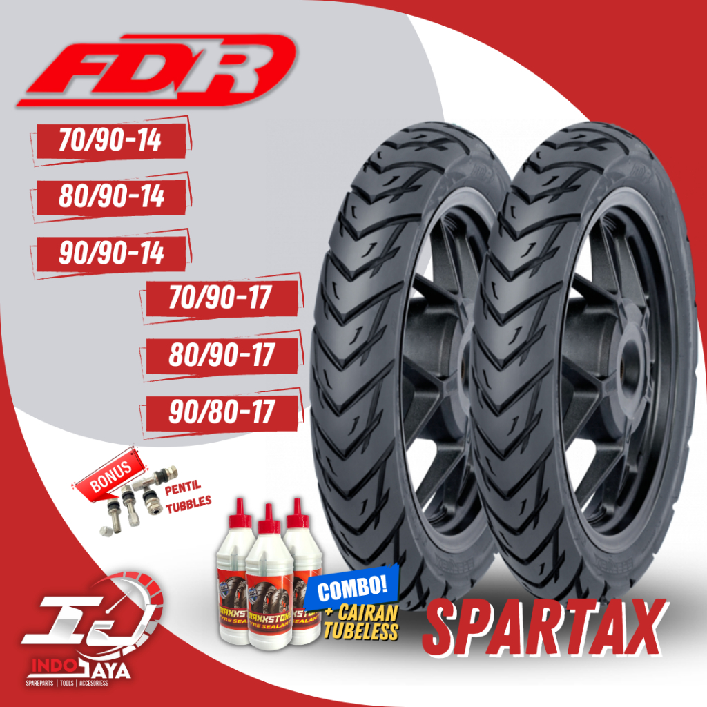 Jual BAN FDR TUBELESS SPARTAX 14 / RING 17 (70/90-14 80/90-14 - 90/90 ...
