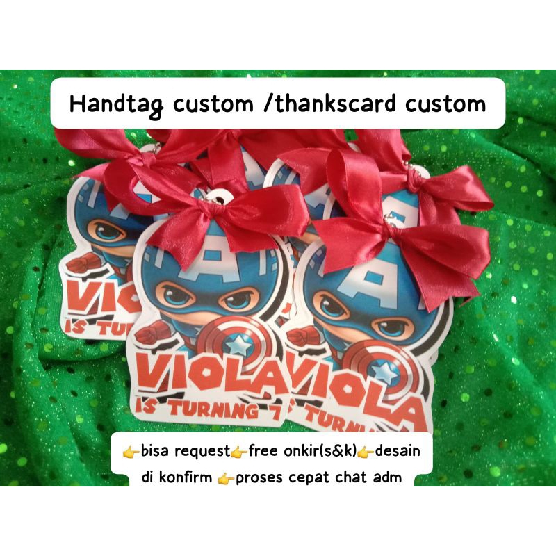 Jual thanks card handtag hangtag gantungan custom tag custom thank card ...