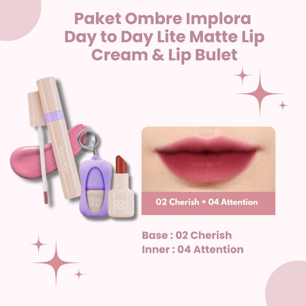 Jual WAWA - Paket Ombre Implora Day To Day Lite Matte Lip Cream + Lip ...