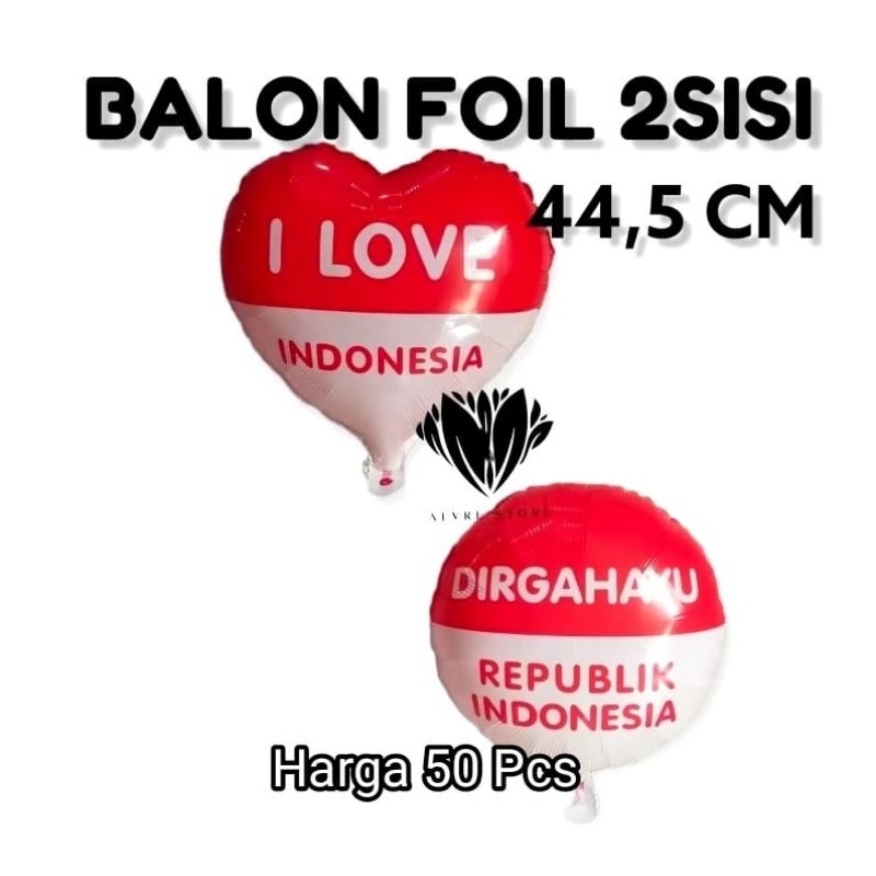 Jual Balon Foil Merah Putih Love Bulat Bando Balon Pentungan Dekorasi ...