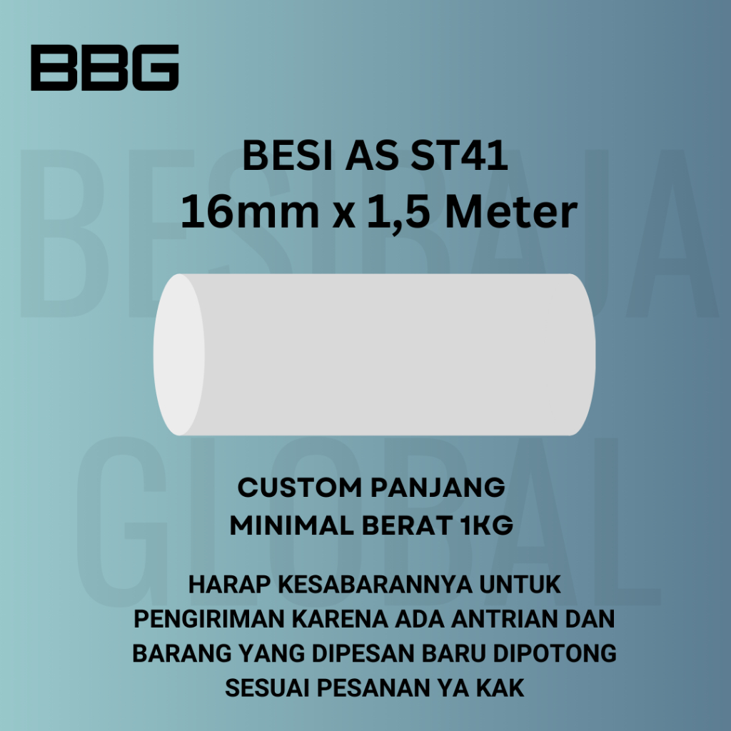 Jual BESI AS ST41 DIAMETER 16mm x 1,5M | Shopee Indonesia