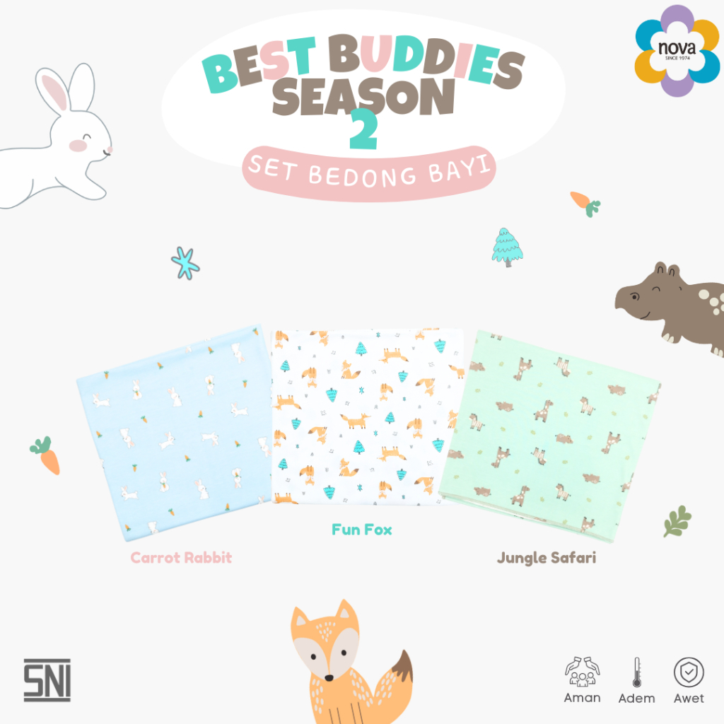 Jual NOVA MURAH BEDONG MOTIF NEWBORN SWADDLE 90X110 KAIN BEDONG ...