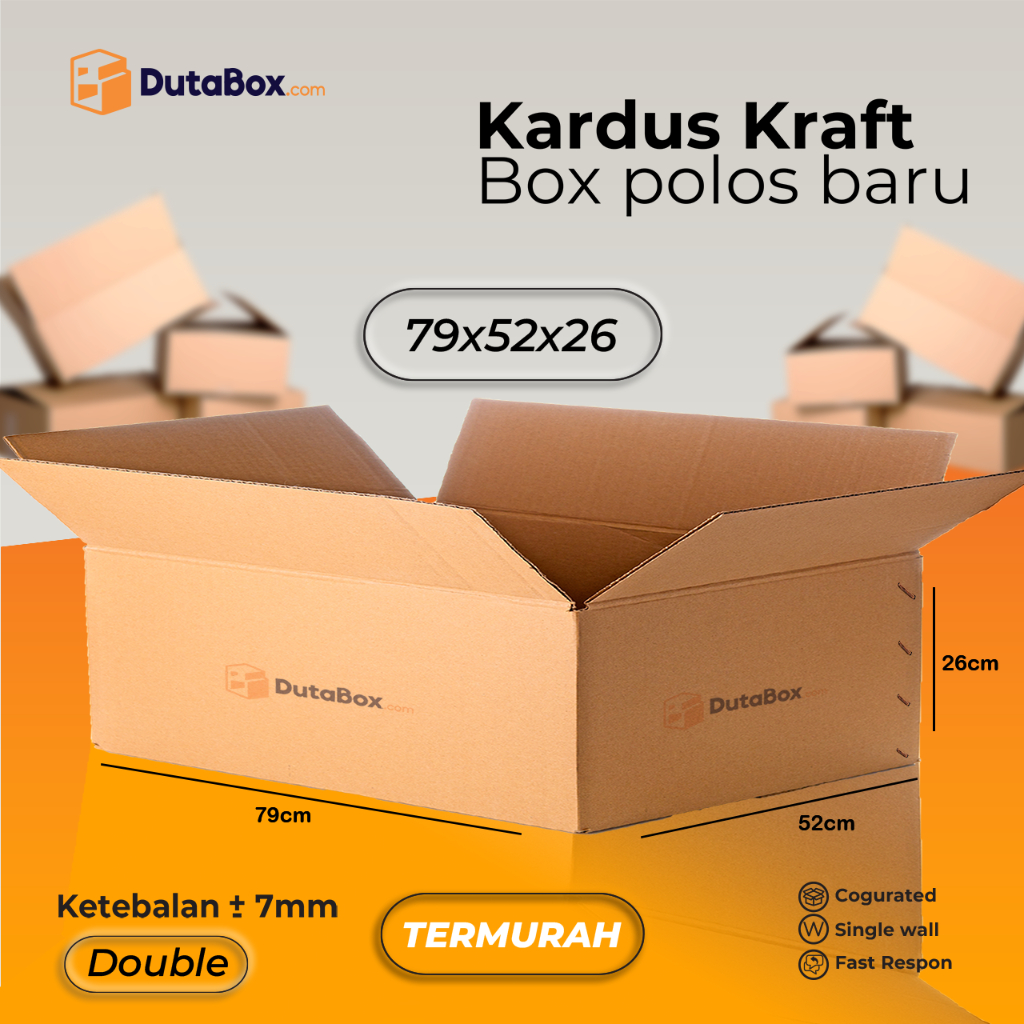Jual Kardus Box Baru 79x52x26 ( Double Wall ) Kardus packing | Shopee ...