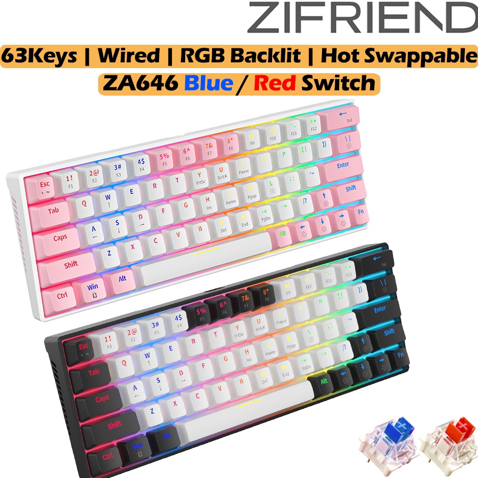 Jual KODE E84R ZIFRIEND ZA646 63 Tombol Keyboard Mekanik Keyboard ...