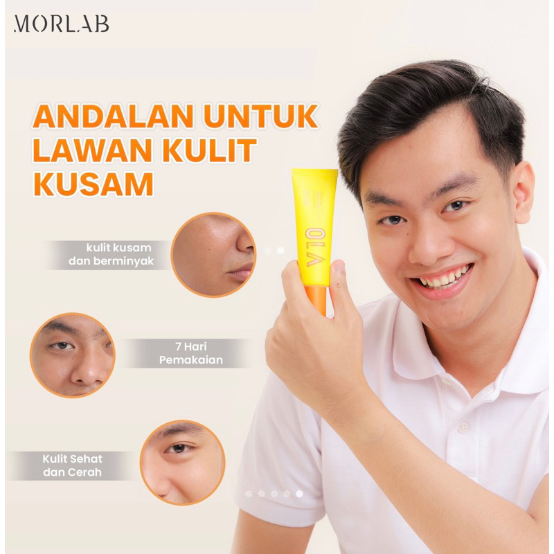 Jual [100% ORI] MORLAB V10 VITAMIN WAJAH TONE UP CREAM WITH IDEBENONE ...