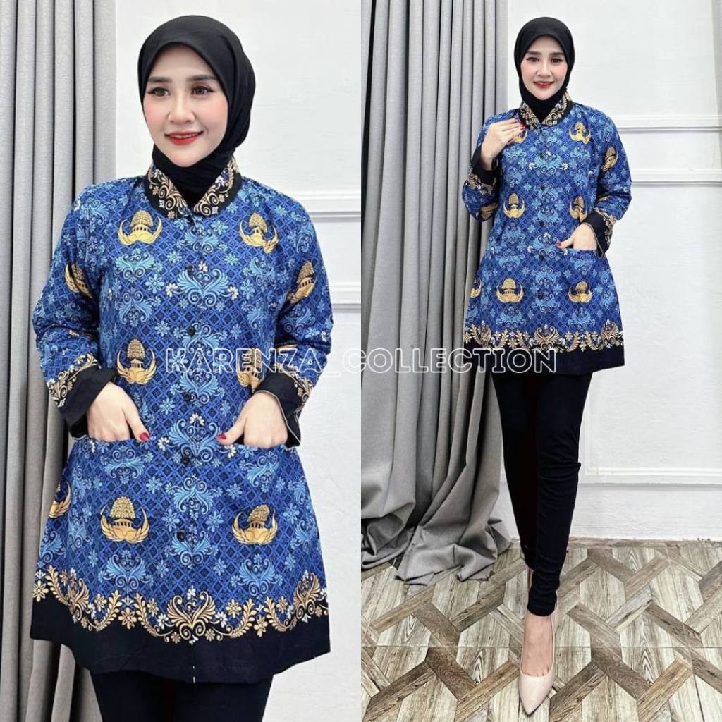 Jual SERAGAM BATIK KORPRI WANITA KATUN HALUS C40S LENGAN PANJANG // Baju Korpri Seragam PNS ...