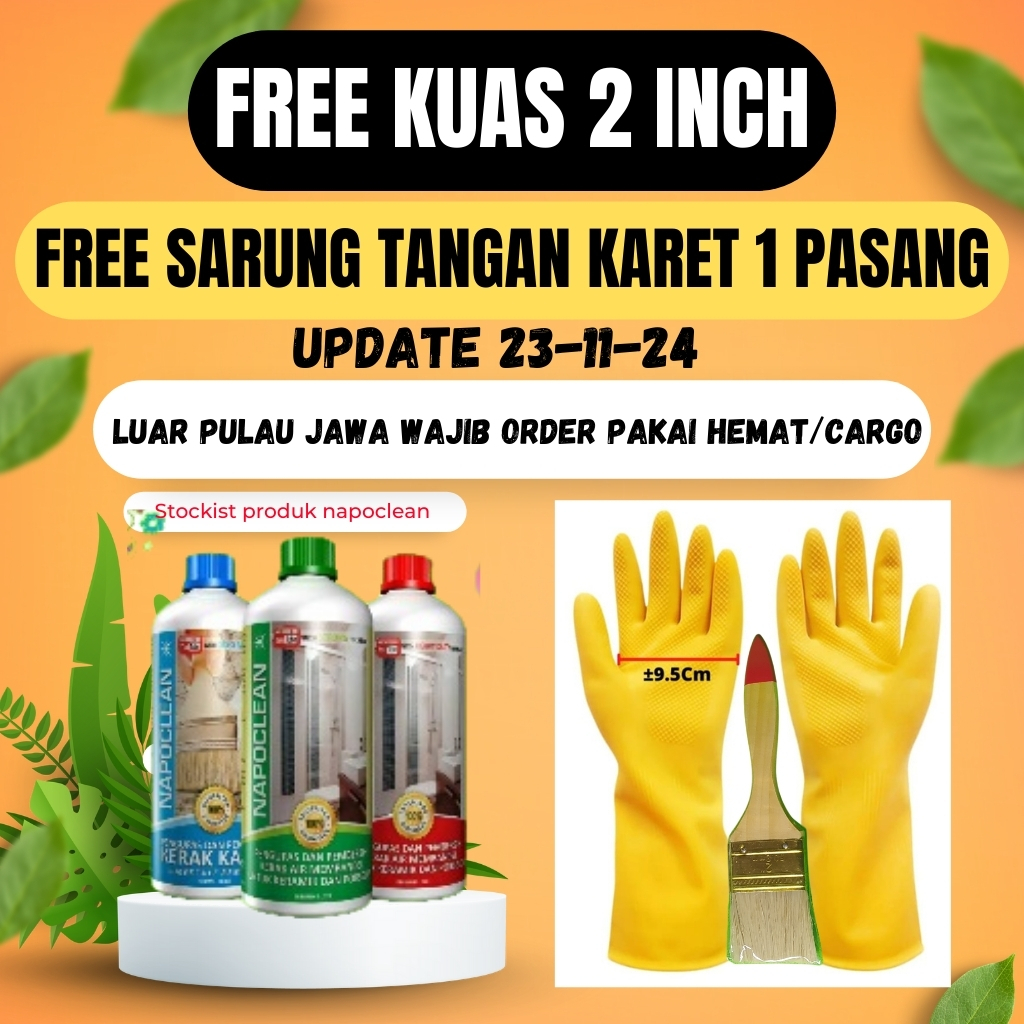 Jual NAPOCLEAN PEMBERSIH KERAMIK/PORSELEN 500ml dan 1000ml FREE KUAS 2 ...