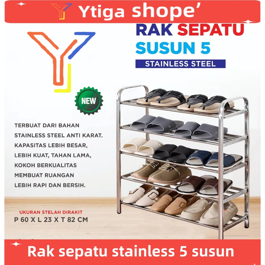 Jual Rak Sepatu tingkat/ rak sepatu kokoh/tempat sepatu sendal besi/rak ...
