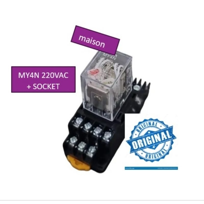 Jual Relay MY4N 220V AC + Socket - 14 PIN / my4 220VAC / MY4N 220V AC | Shopee Indonesia