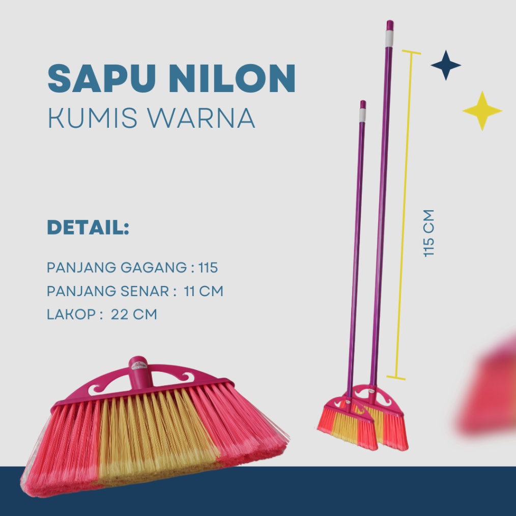 Jual LIMITLESS Sapu Nilon Kumis Warna BOOM BOOM CLEAN Sapu Lantai Nylon ...