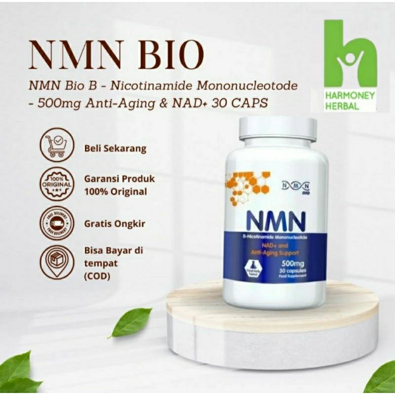Jual NMN Suplement Bio B-Nicotinamide 500mg Mononucleotide NAD+ Multivitamin Asli Original ...