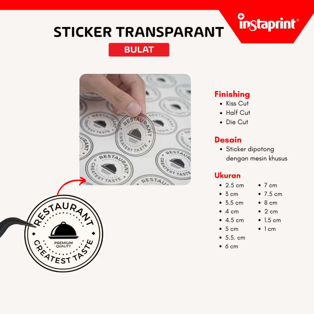Jual Sticker label transparant bulat,sticker bentuk bulat makanan ...