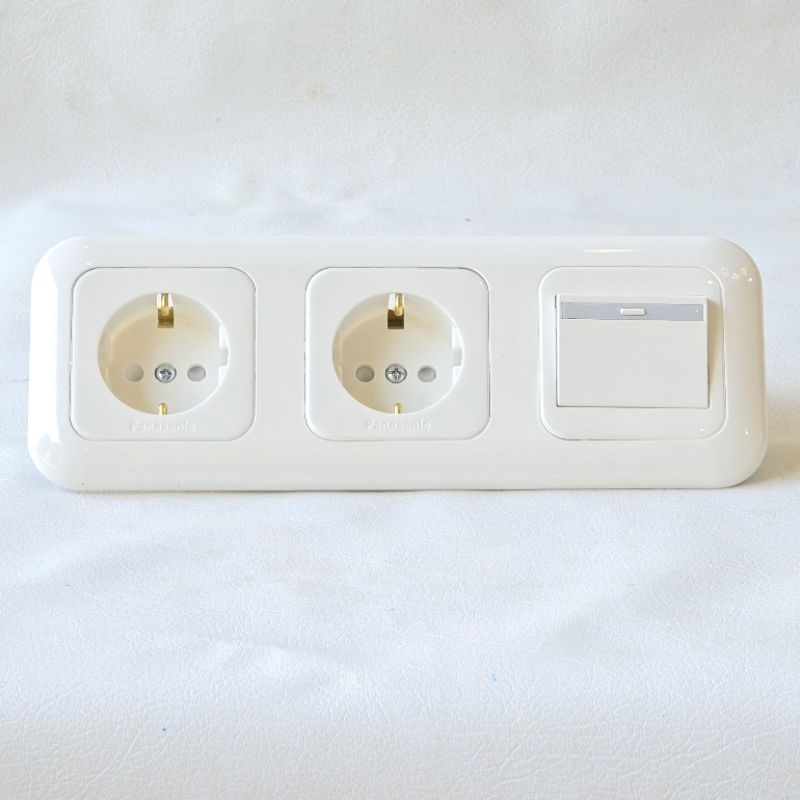 Jual PANASONIC SAKLAR ENGKEL STOP KONTAK GANDA DOUBLE CP MATA BESAR ...