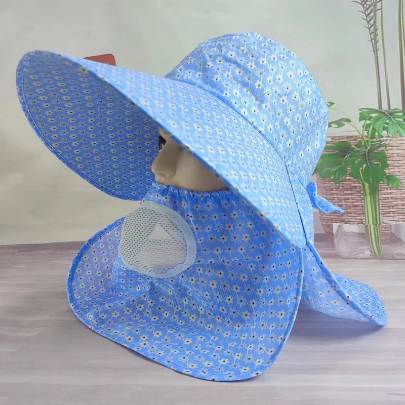 Jual Topi Visor Lipat Wanita Anti UV Lebar / Topi Pantai Cadar T36 ...