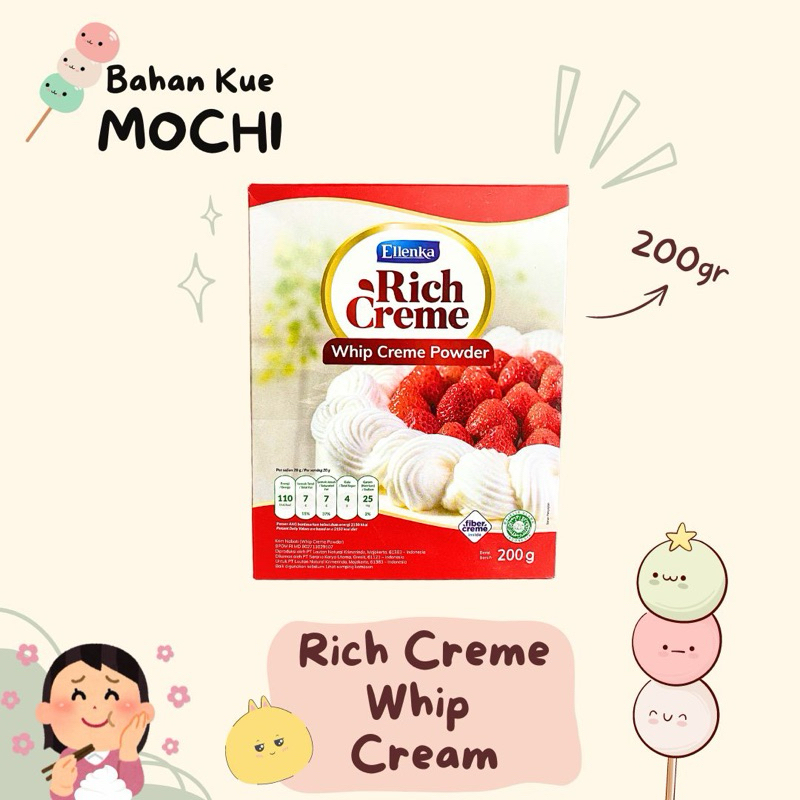 Jual Rich Creme Whip Cream Bubuk Ellenka 200gr / Whipping Cream Bubuk ...