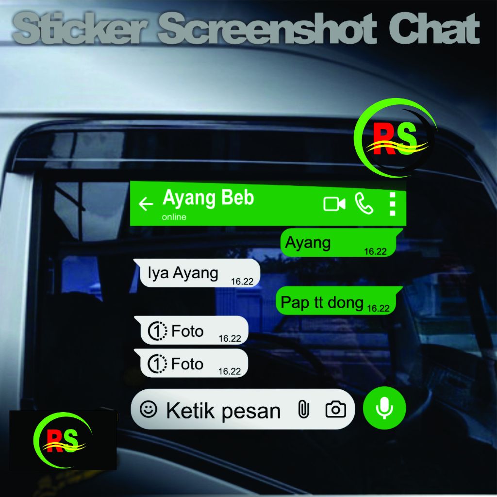 Jual Sticker Screenshot Chat WA. Sticker Kaca Mobil truck carry grand ...
