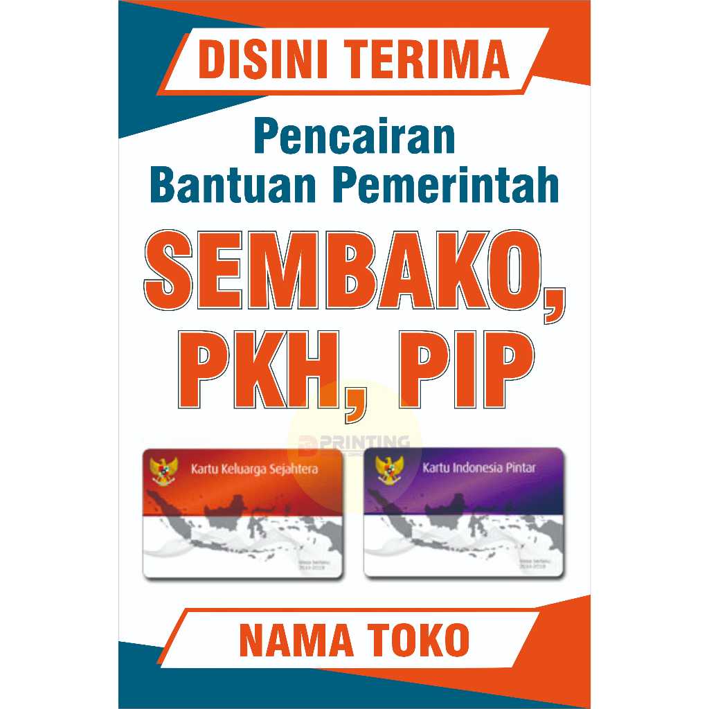 Jual STIKER PENCAIRAN SEMBAKO PKH, PIP + LAMINASI.GLOSY (CUSTOM NAMA ...
