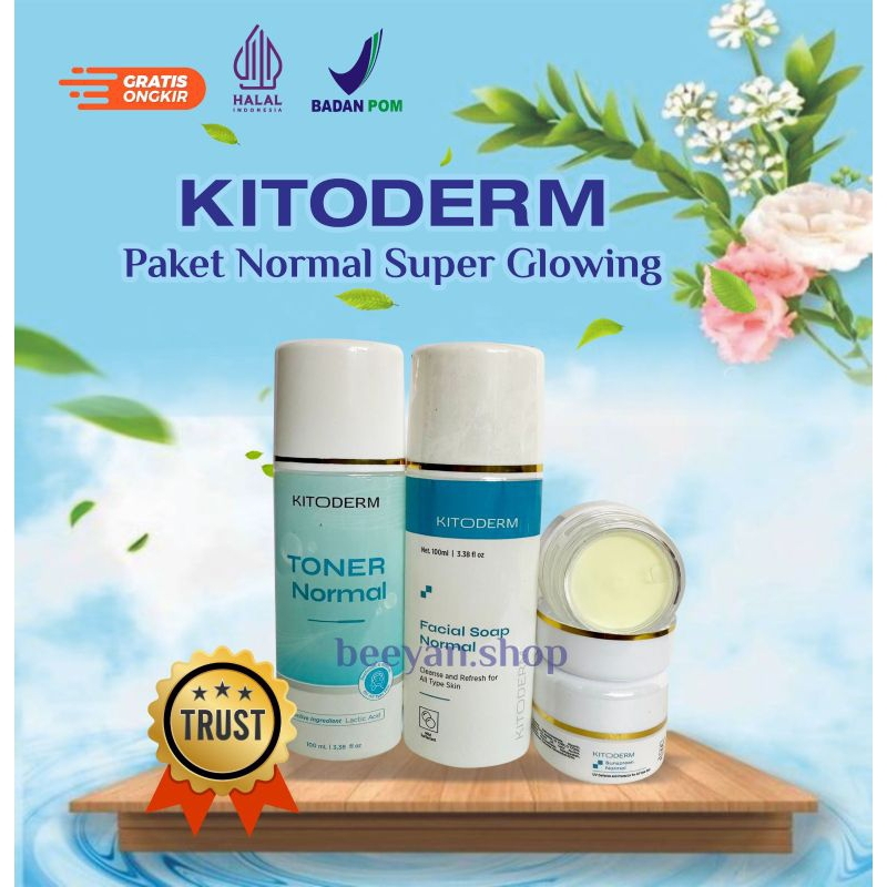 Jual Kitoderm Paket Normal Whitening Glowing BPOM | Shopee Indonesia