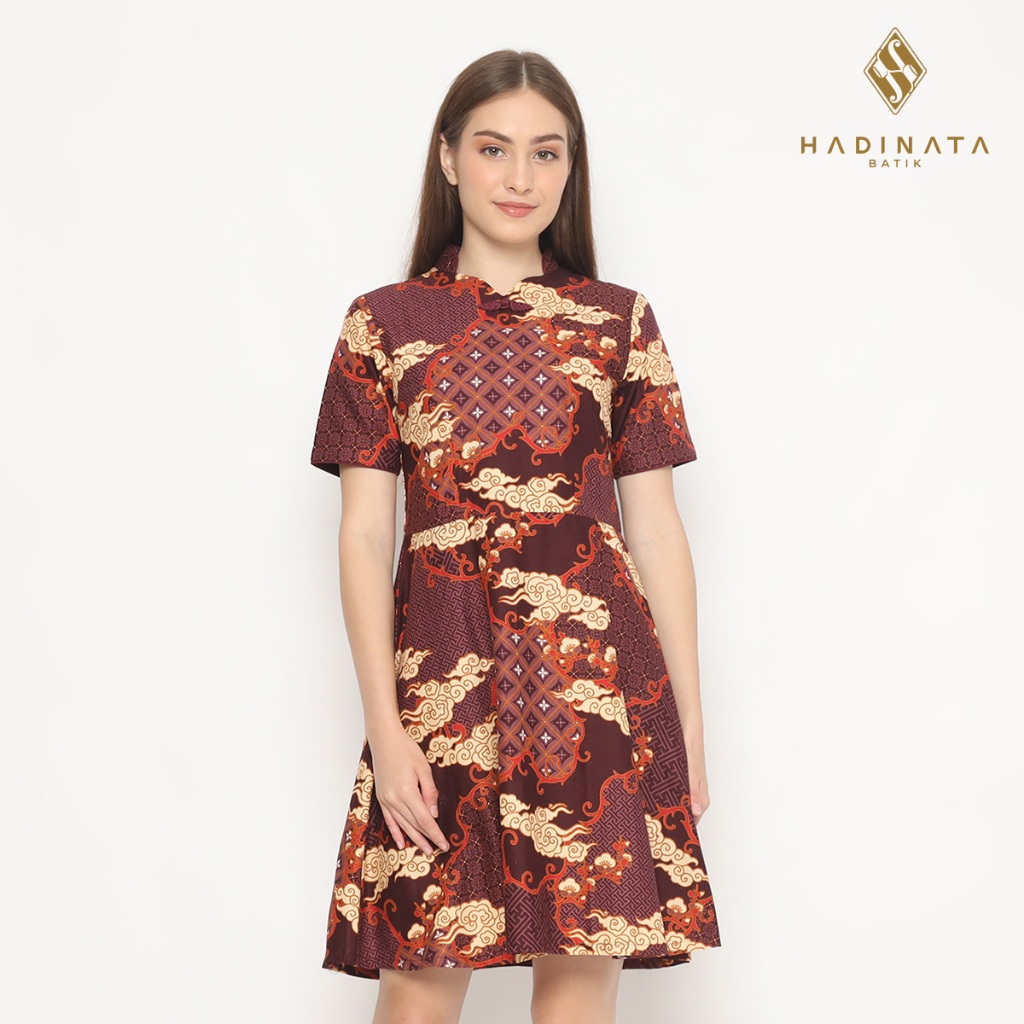 Jual Hadinata Batik Wanita Dress Furing Cinta Caraka | Shopee Indonesia