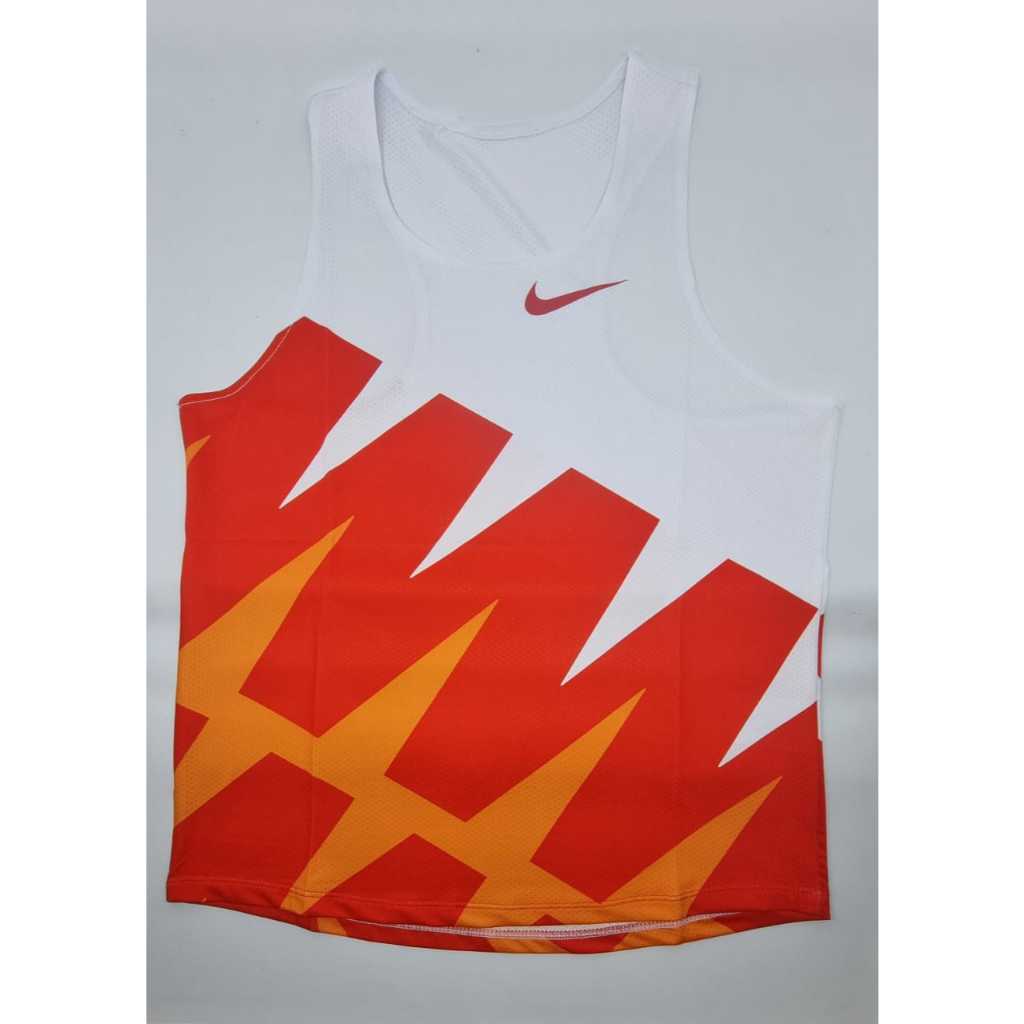 Jual Elite Running Singlet Fish Bone Orange | Shopee Indonesia