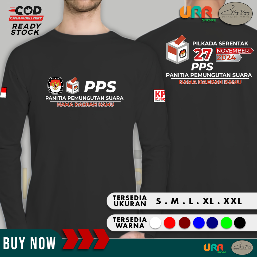 Jual KAOS BAJU PILKADA 2024 PANITIA PEMUNGUTAN SUARA GRATIS TULIS NAMA ...