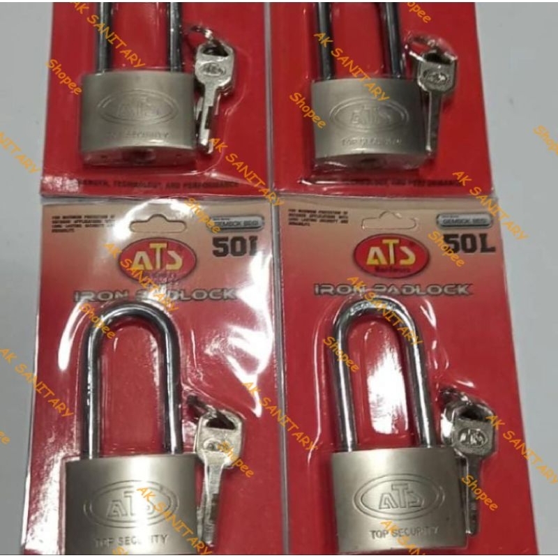 Jual Gembok Nekel ATS 30 40 50 60mm / Gbk Padlock Pendek / Panjang ATS ...