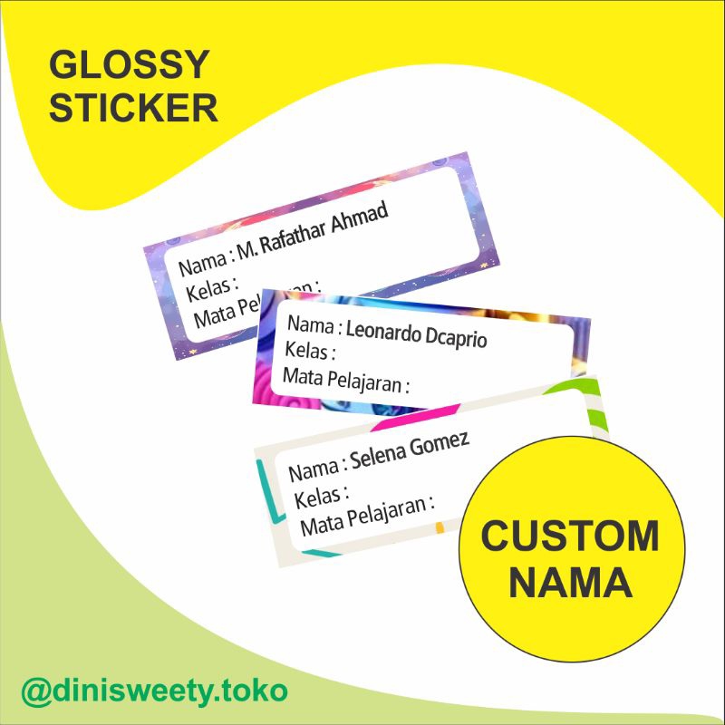 Jual STIKER NAMA CUSTOM GLOSSY STIKER ISI 23PCS | Shopee Indonesia