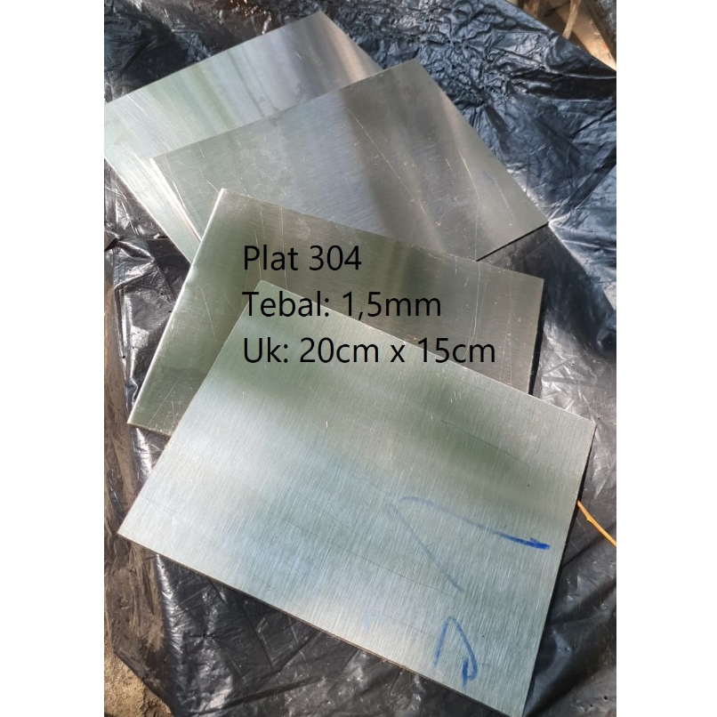 Jual Plat stainless 304 tebal 1.5mm | 1,5mm | 10cm x 15cm | 10cm x 10cm | 15cm x 15cm | 20cm x ...