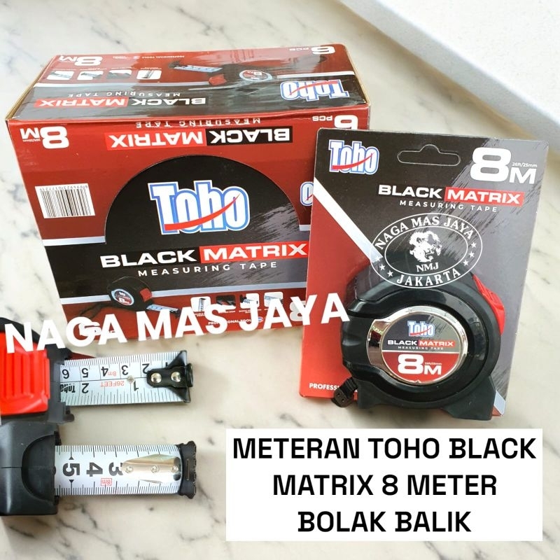 Jual METERAN TOHO BLACK MATRIX 8 METER / METERAN TOHO 8M BLACK MATRIX ...