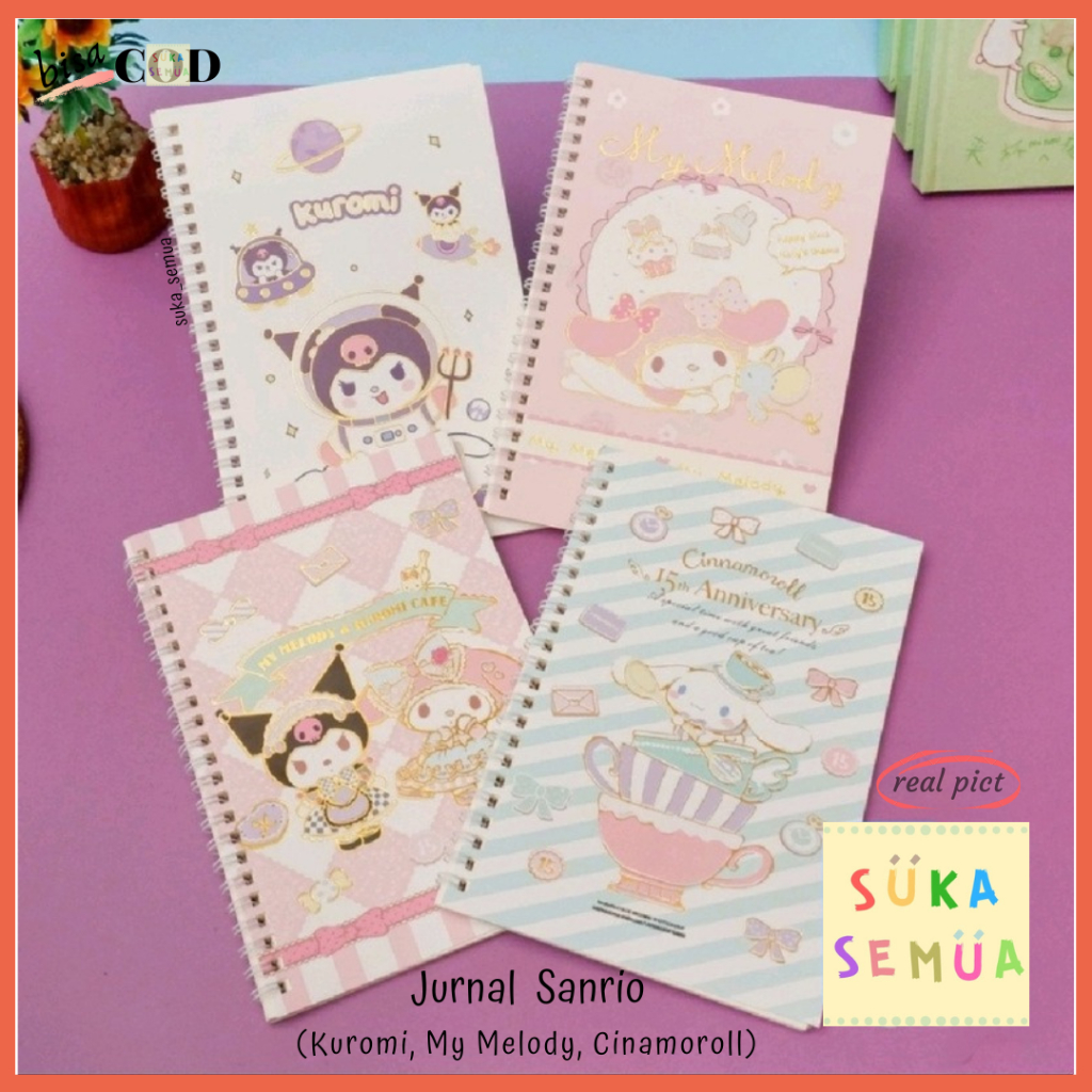 Jual Jurnal SANRIO A5 // Buku Diary Ring Spiral BK 1104 Note book Hello Kitty My Melody Kuromi ...