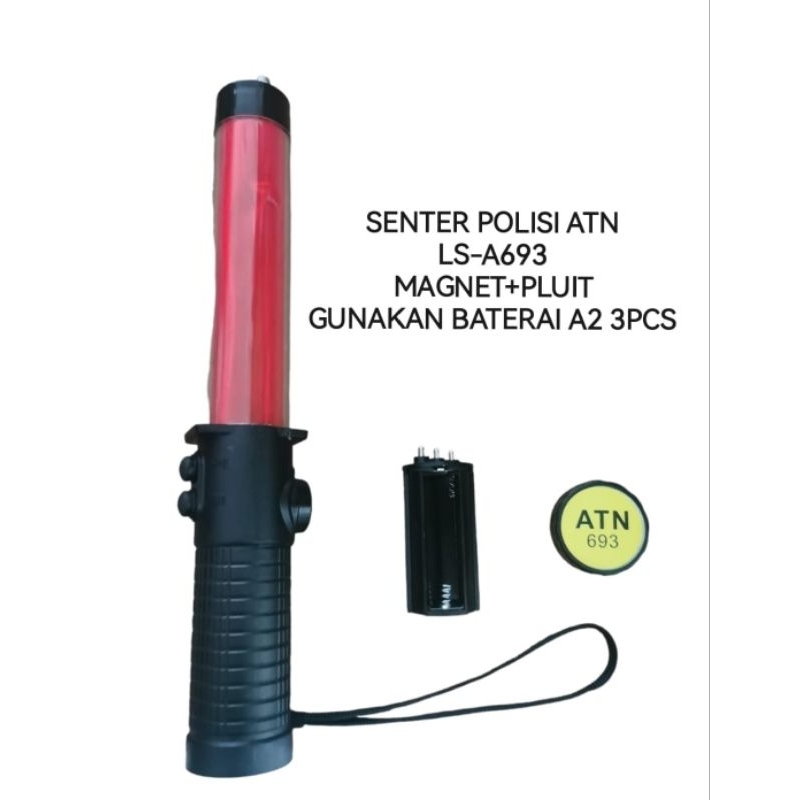 Jual ATN Senter Polisi Magnet + Pluit 30cm / Senter Polantas / Baton ...