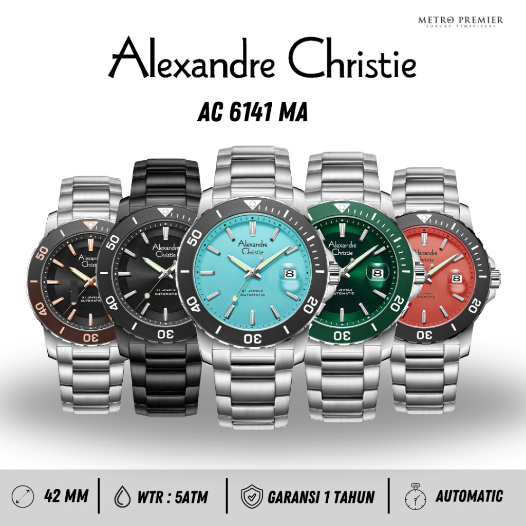 Jual Jam Tangan Alexandre Christie Pria AC6141 AC 6141 Automatic ...