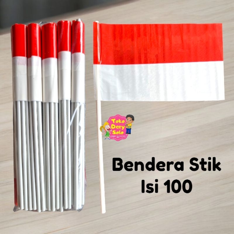 Jual (100PCS) Bendera Stik Pawai Merah Putih OPP Kilau | Shopee Indonesia