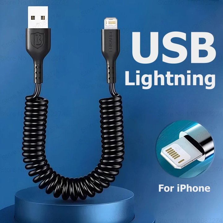 Jual Kabel Data Spiral Charger Cas Iphone USB to Lightning Spring ...